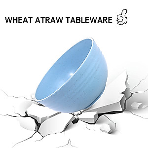 Supernal Wheat Straw Dinnerware, Microwave Dishwasher Safe, Unbreakable Light Weight Plates Service For 8, Reusable Tableware Set, Multicolor Set 16pcs Plates, 8pcs Bowls, 8pcs Cups