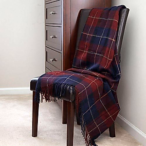 Lavish Home Blue/Red Cashmere-Like Blanket Throw Plaid, 50" x 60"