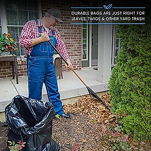 ToughBag 55 Gallon Trash Bags, 35 x 55” Large Industrial Black Trash Bags (50 COUNT) - 55-Gallon Outdoor Garbage Bags for Commercial, Janitorial, Lawn, Leaf, and Contractors - Made in USA