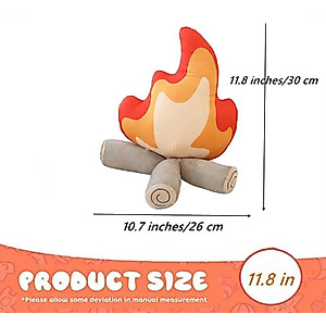 Fun Campfire Plush, Simulation Flame Plush Toys, Outdoor Camping Room Decoration, Suitable for Boys and Girls Christmas, Birthday Surprise Gift (Small)