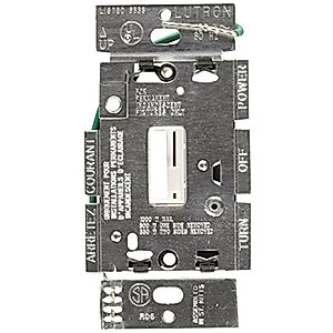 Lutron CN-10P-WH Ceana Single Pole 1000W Preset Dimmer, White