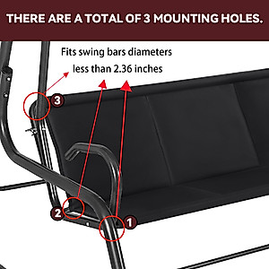 MABOZOO Thicken Outdoor Swing Replacement Fabric, 600D Oxford Porch Patio Swing Cushion Swing Seat Cover, Bench Cushion Replacement for Outdoor Patio Swing (54x20x20inch)