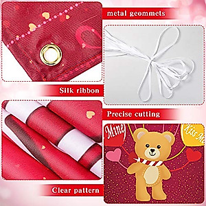 Happy Valentine's Day Door Cover Valentine's Day Hanging Banner Large Fabric Door Hanging Decoration Valentines Outdoor Party Backdrop for House Door Valentine's Day Party