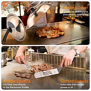 Blackstone Griddle Accessories Kit,41PCS Flat Top Grill Accessories Set for Blackstone and Camp Chef,Professional Stainless Steel Griddle Grill Tools Set for Outdoor BBQ Teppanyaki Camping