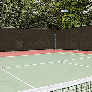 Patio 5' x 25' Fence Privacy Screen Brown Commercial Grade Mesh Shade Fabric with Brass Gromment Outdoor Windscreen Zipties