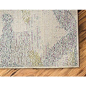 Unique Loom Positano Collection Coastal Modern Light Colors Starfish Beige Runner Rug (3' x 10')