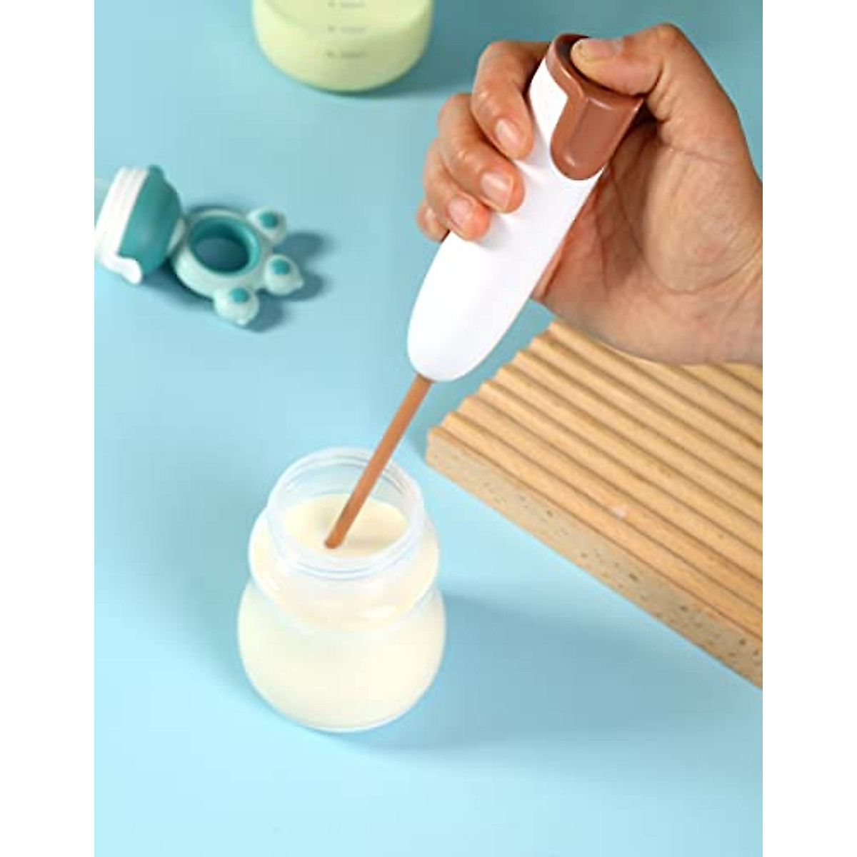 DOOBAANN Handheld Electric Baby Formula Mixer,Handheld Drink Mixer (White)