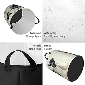 FeHuew Funny Chubby Pug Dog Collapsible Laundry Basket with Handle Waterproof Fabric Hamper Laundry Storage Baskets Organizer Large Bins for Dirty Clothes,toys,Bathroom