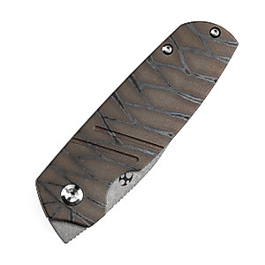 KANSEPT Turaco Pocket Folding Knives for Men EDC Camping Folding Knife 2.85'' CPM-S35VN Material Pocket Folding Knife with Tiger Stripe Flamed Titanium Handle Everyday Carry K2049A4