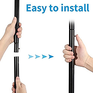 Fishat Simple Standard 2 Double Rod Clothing Metal Garment Rack for Hanging Clothes, Rolling Clothes Organizer on Lockable Wheels Mobile (Black)