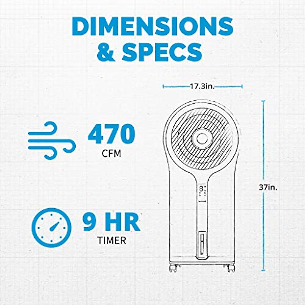 Newair Evaporative Cooler 470 CFM250 sq. ft. Freestanding Home Air Cooler 3 Fan Speeds 1.45 Gallon Water Tank, Silver Easy Glide Wheels Remote Control Included