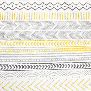 Lush Decor Baby Hygge Geo Soft & Plush Changing Pad Cover, 32" x 16" x 5", Yellow & Gray