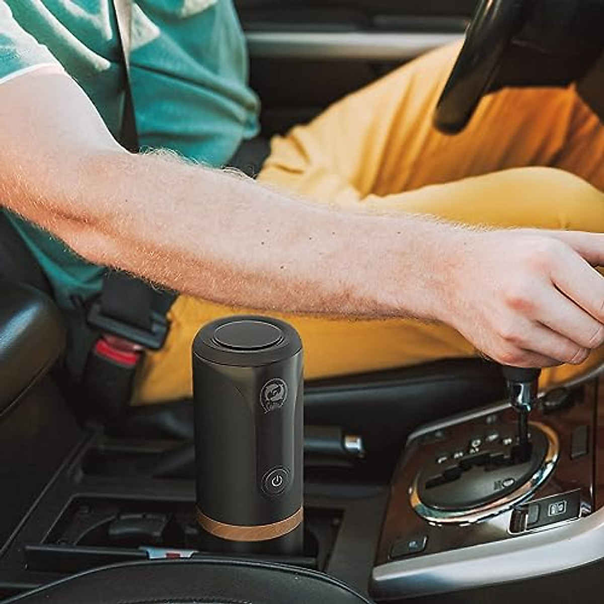 TASKITERY Portable Espresso Maker,12V Travel Coffee Machine,9 Bar Pressure Compatible with NS Capsule & Ground Coffee for Office Travel Camping Driving