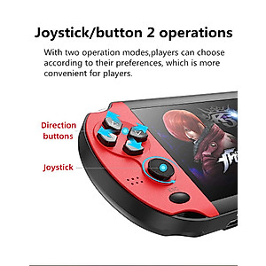 4.3 inch Dual Joystick Color Video Game Console Built-in 3000 Games Support Arcade CPS/gba/gbc/gb/SFC/fc/sega Video Music AV Out Rechargeable Lithium Battery (Blue)