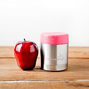 LunchBots 8oz Thermos Stainless Steel - Insulated Thermos - Keeps Food Hot or Cold for Hours - Leak-Proof Portable Thermal Food Jar is Ideal for Soup - 8 ounce - Pink