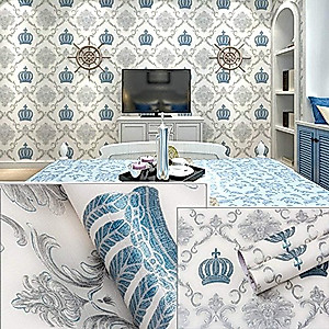 HOYOYO 17.8 x 118 Inches Self-Adhesive Liner Paper, Removable Shelf Liner Wall Sticker Dresser Drawer Peel Stick Kitchen Home Decor, Dark Green Flower Crown