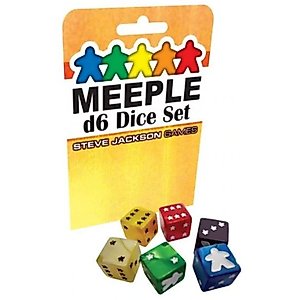 Meeple d6 Dice Set | 8 Pcs | 16mm Six-Sided | Yellow | Tabletop Roleplaying Games | RPG | from Steve Jackson Games