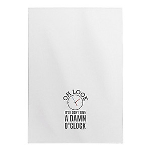 ThisWear Retired Gifts Oh Look It's I Don't Give a Damn O'Clock Chef Humor Gifts Decorative Kitchen Tea Towel White