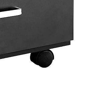 BANLICALI File Cabinet, Modern 3 Drawer Mobile File Cabinet with 2 Shelves and Wheel, Rectangular Under Desk File Cabinet for Home, Office, School Black Load 55.12lbs