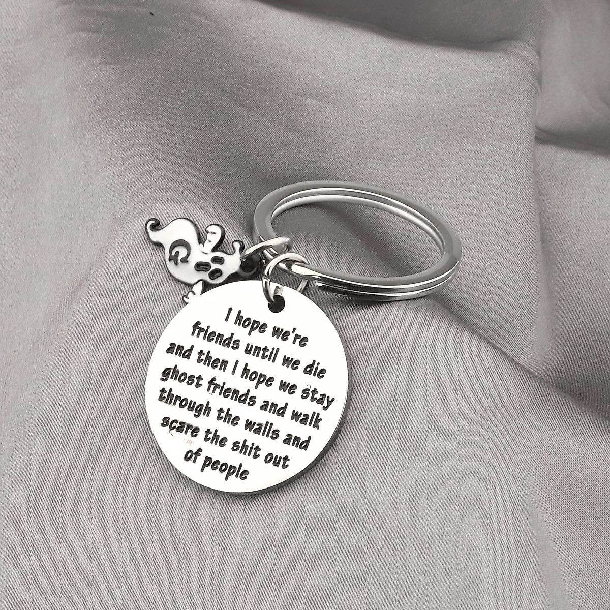 SEIRAA Ghost Friends Keychain Best Friend Gift Ghost Jewelry Soul Sister Gift Friendship Keychain Gag Birthday Gift For Her (Ghost Friends Keychain)