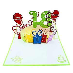 iGifts And Cards Happy 18th Birthday 3D Pop Up Greeting Card - Eighteen, Awesome, Cute, Unique, Special Occasion, Fun, Best Friend, Cool, Congratulations, Super Presents