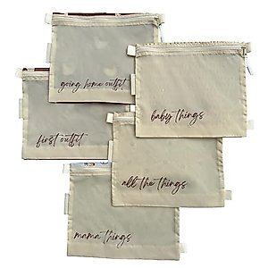 Lucky Love Hospital Bags For Labor and Delivery, Diaper Bag Organizing Pouches and Hospital Bag Essentials For Mom (Hospital Bag | Cream)