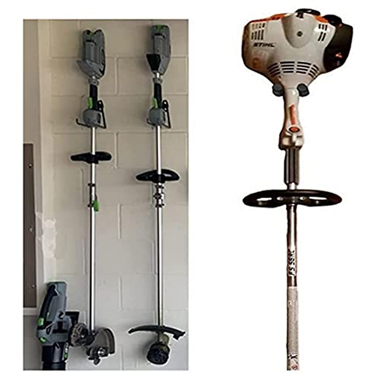 zoele Wall Mount Chainsaw Hanger, Chainsaw Holder Rack, Chainsaw Wall Hook, Garden Power Tool Hanger Garage Tool Storage Organizer Utility Hooks (2 Pcs L)