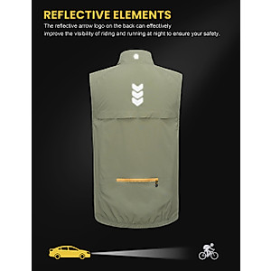 Little Donkey Andy Men's Quick Dry Vest Sleeveless Summer Stretchy Windproof Jacket for Golfing Cycling Running Laurel Oak S