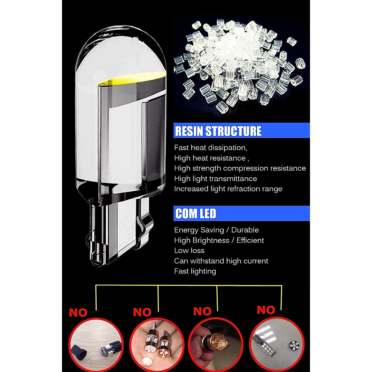 LETINGFAR 194 LED Bulb Dash Instrument Lights Bulbs with T10 194 168 Twist Lock Socket, Super Bright T10 194 Instrument Panel Gauge Cluster Dashboard LED Light Bulbs 12V (White（20+5）)