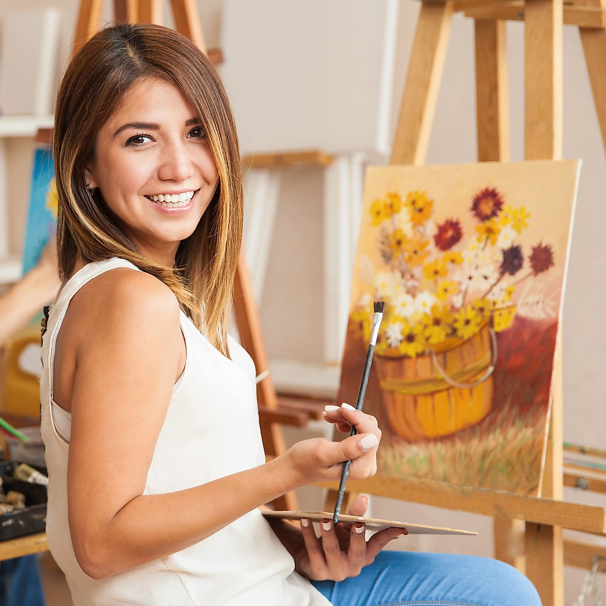 KEFF Canvases for Painting - 24 Pack Blank Canvas Panels Set Boards for Acrylic, Oil, Tempera & Watercolor Paint - 100% Cotton Art Painting Supplies for Adults & Kids