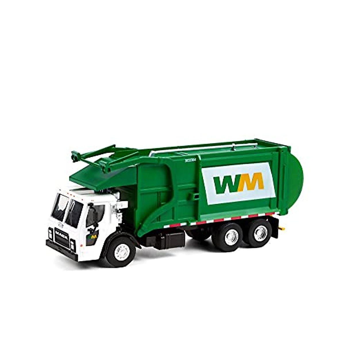 Waste Management 2020 Mack LR Refuse Garbage Truck, White and Green - Greenlight 45120C/48 - 1/64 Scale Diecast Model Toy Car