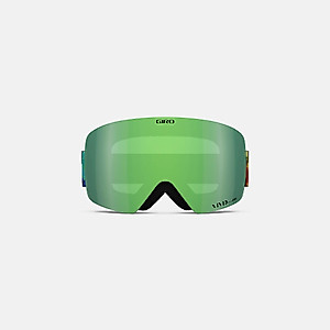 Giro Contour RS Asian Fit Ski Goggles - Snowboard Goggles for Men & Women - Green Data Mosh Strap with Vivid Emerald/Vivid Infrared Lenses
