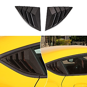 Fgtagtal Rear Side Window Louver Cover Fit for Toyota Supra GR A90 A91 MK5 2019-2024, Side Window Louvers Air Vent Scoop Shades Trim Cover(Carbon Fiber Pattern Black)