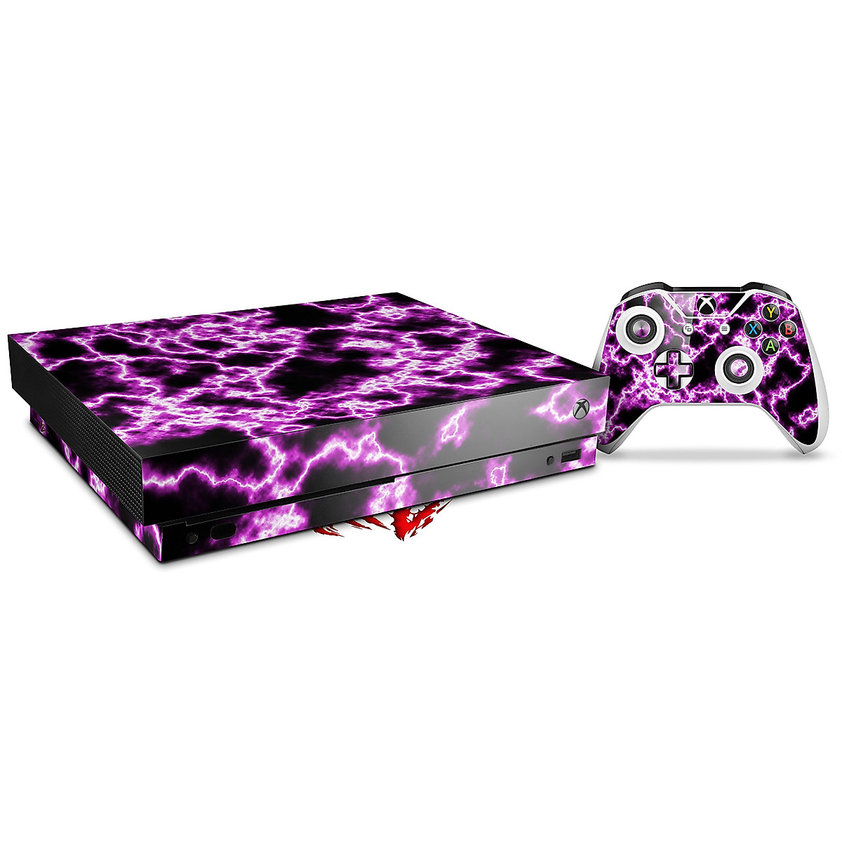 WraptorSkinz Decal Vinyl Skin Wrap Compatible with Xbox One X Console and Controller - Electrify Hot Pink