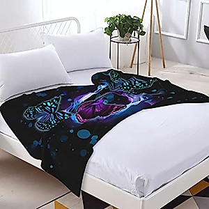 Butterfly Blanket for Girls, Purple Throw Blankets Butterfly Gifts for Women, Soft Cozy Blanket for Couch Sofa, Flannel Lightweight Travel Blanket for All Season, 50"x60"