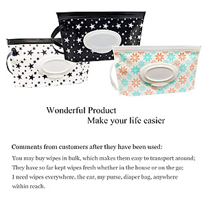 ULVBABI Baby Wet Wipe Pouch Container, Reusable & Refillable Portable Wipes Dispenser, Eco Friendly and Lightweight Baby Travel Wet Wipe Holder, Keeps Wet Wipes Moist (6 Pack)