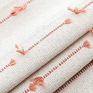 NiNi ALL Decorative Throw Pillow Covers Pack of 2 Boho Linen Throw Pillow Cases for Couch Modern Farmhouse 18x18 Inches Coral Red Pillows Cover Bedroom Living Room Outdoor