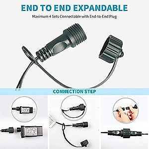 Drunze Christmas Light String 105Ft 300 LED, end-to-end Expandable Plug, 8 Models Waterproof Outdoor Indoor Fairy Christmas Tree String for Party, Garden, Wedding, Holiday (Warm White)