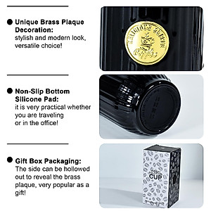 14oz Insulated Travel Tumblers with Lid and Straw, 2 Pack Travel Coffee Mug Stainless Steel Vacuum Thermos Cup, Leak Proof Reusable Cute Coffee Tumbler for Iced and Hot Drinks