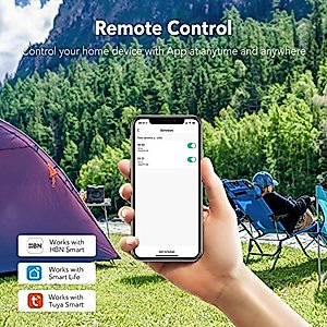 Outdoor Smart WiFi Plug Outlet, HBN Heavy Duty Wi-Fi Timer with One Grounded Outlet, Wireless Remote Control by App Compatible with Alexa and Google Home Assistant 2.4 GHz only, ETL Listed (1 Pack)