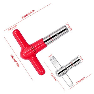 EASTROCK High Torque Drum Keys Pack of 4 with More Advanced Material Rubber And Plastic Handles Drum Key,Durable Tool Drum Torque Tuning Key With Hole(Red)