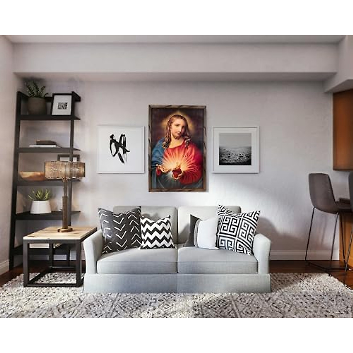 Mrcjsales- Our father in rustic frame, Oil painting, 24''x36'', 13''x18'', 10''x12'' inches, religious art image, Padre Nuestro , Cuadro rustico , Home decor, wall decor, church events, gifts (Large 24x36'' inches)