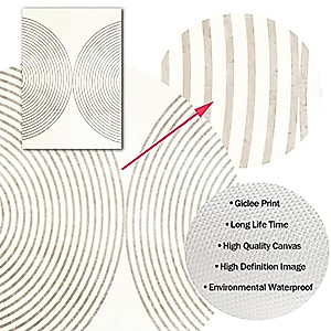 Neutral Canvas Wall Art Boho Mid Century Modern Prints Boho Beige Line Art Canvas Boho Art Wall Decor Set of 2 Mid Century Geometric Wall Decor for Bedroom Neutral Minimalist Print 16x24inch No Frame