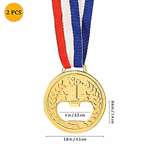 Cabilock 2PCS Olympic NO. 1 Bottle Opener Gold Medal Beer Opener Creative Jar Opener Beer Lid Remover Wine Beer Accessories