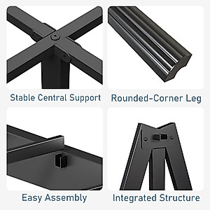 Woozuro California King Bed Frame with Headboard, 14 Inch Heavy Duty Metal Platform Bed Frames No Box Spring Needed, Round-Corner Leg Design Mattress Foundation, Easy Assembly, Noise Free, Black