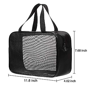 MUIFA Shower Caddy Bag Organizer Portable Mesh Shower Tote Caddy for Bathroom College Dorm Camp Gym Camping Toiletry Bath for Kids Men Women guys - Quick Dry (Black)
