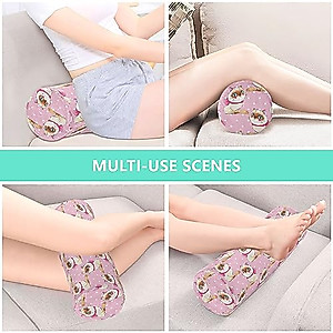 Vnurnrn Cute Cat Neck Support Pillow Round Neck Roll Bolster Cylinder Pillow Cervical Pillows Knee Pillow for Leg Knee Back Head Support for Gifts Camp Study Work