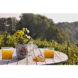 Palais Glassware Striped Collection; Striped Clear Glass Set of 4 DOF 13 Ounce Glasses, Classic Drinking Glass