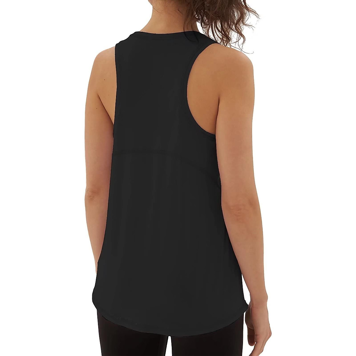 sissycos Women's Workout Racerback Tank Tops Loose Fit Sleeveless Athletic Shirts (Black, XX-Large)