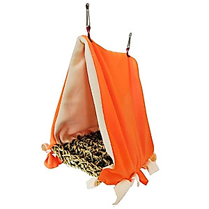 Dft Bird Toys, Bird Snuggle Tent Hanging Nest Seagrass Hammock House with Hooks Cage Hideaway Sleeping Bed Perch Toy for Small Parrots